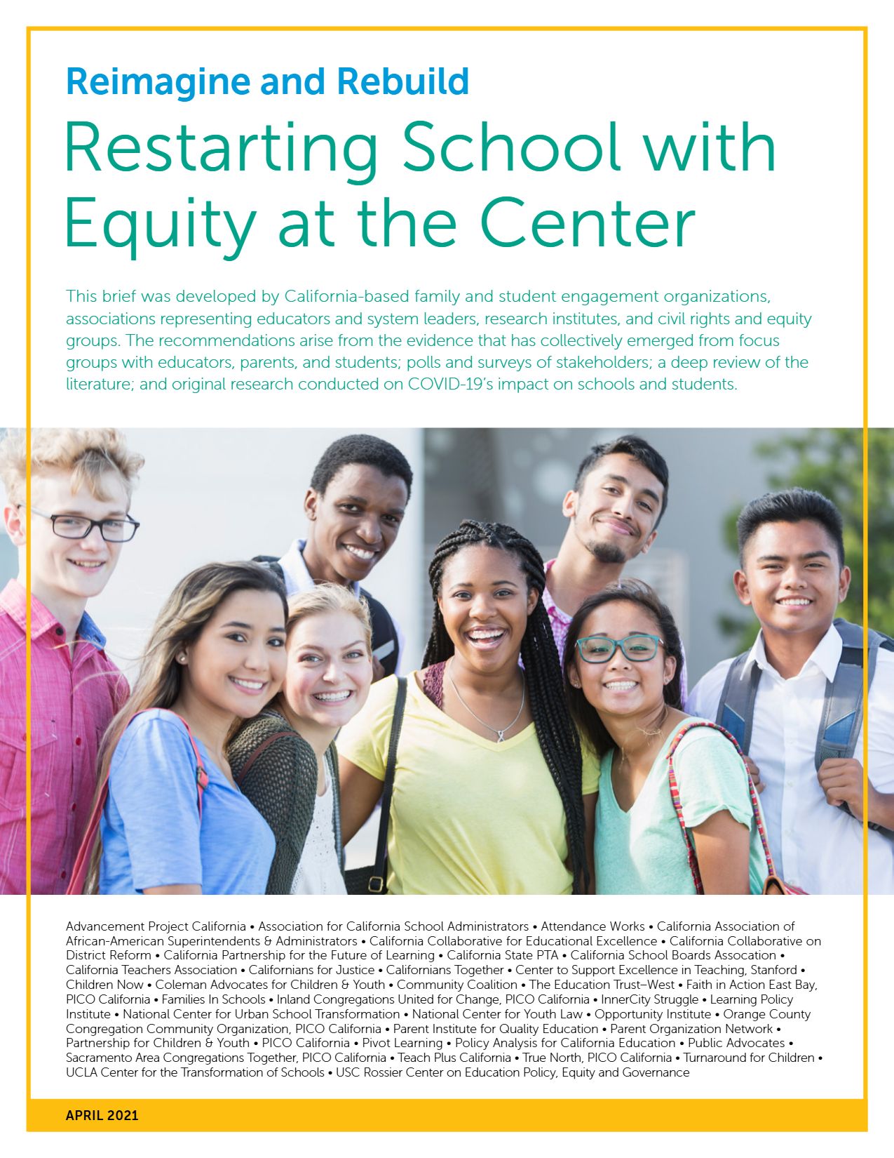 Reimagine and Rebuild: Restarting School with Equity at the Center ...